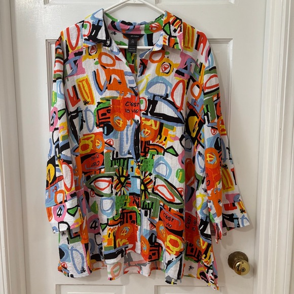 Ali Miles | Tops | Ali Miles X Cest La Vie Colorful Art To Wear ...